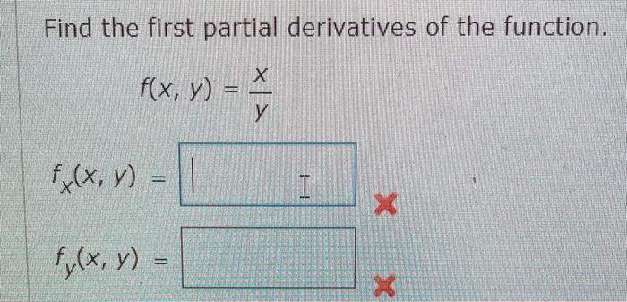 Solved Find the first partial derivatives of the function. | Chegg.com