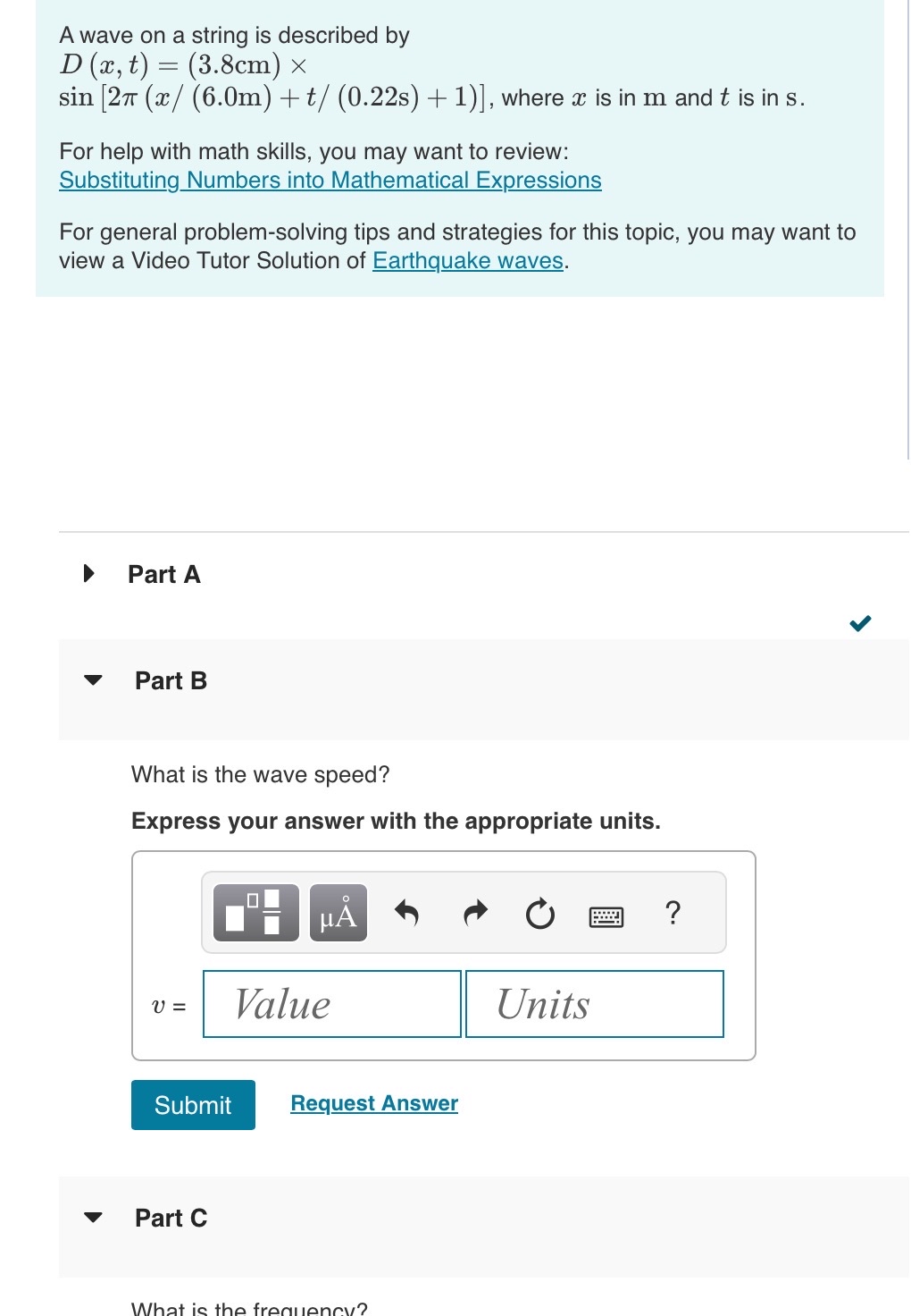 Solved A wave on a string is described | Chegg.com