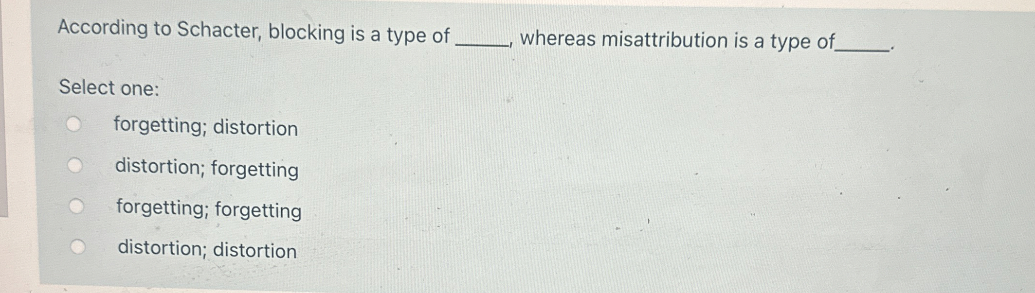 Solved According to Schacter, blocking is a type ofwhereas | Chegg.com