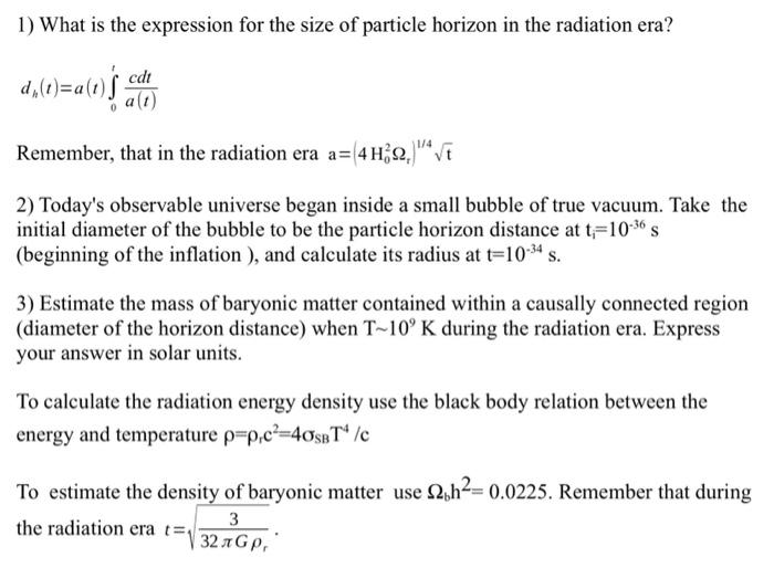 Solved please help me answer this astrophysics question | Chegg.com