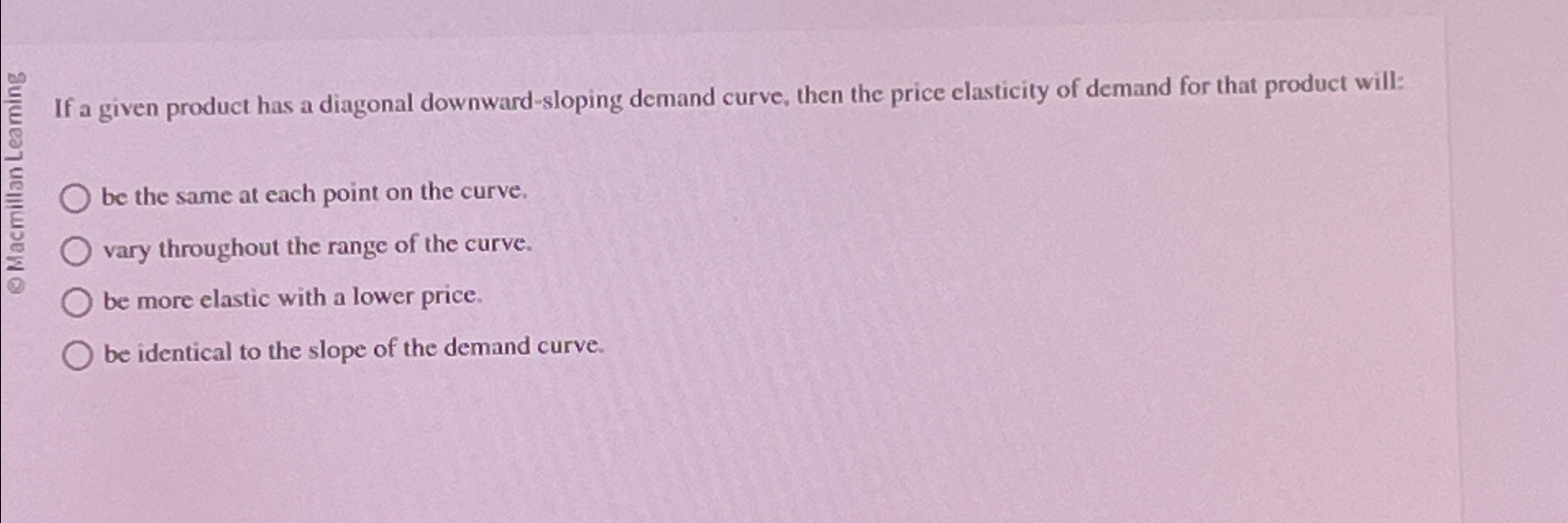 Solved If a given product has a diagonal downward-sloping | Chegg.com
