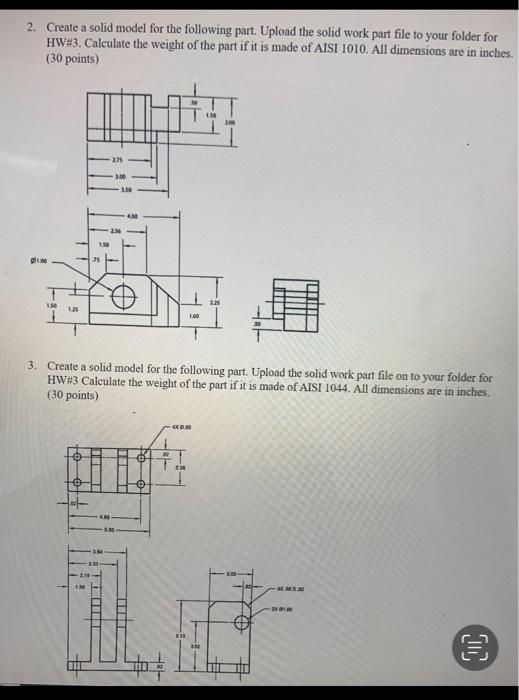 Solved 2. Create a solid model for the following part. | Chegg.com