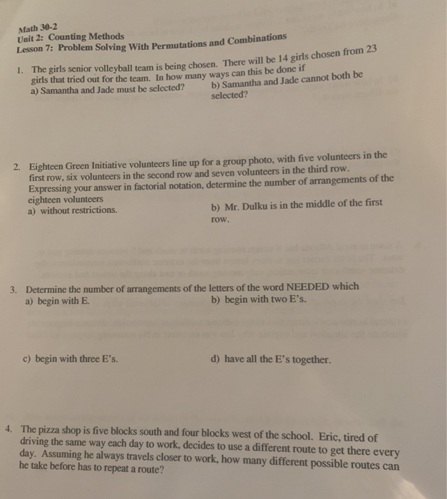 Solved Math 30 2 Unit 2 Counting Methods Lesson 7 Problem 3710