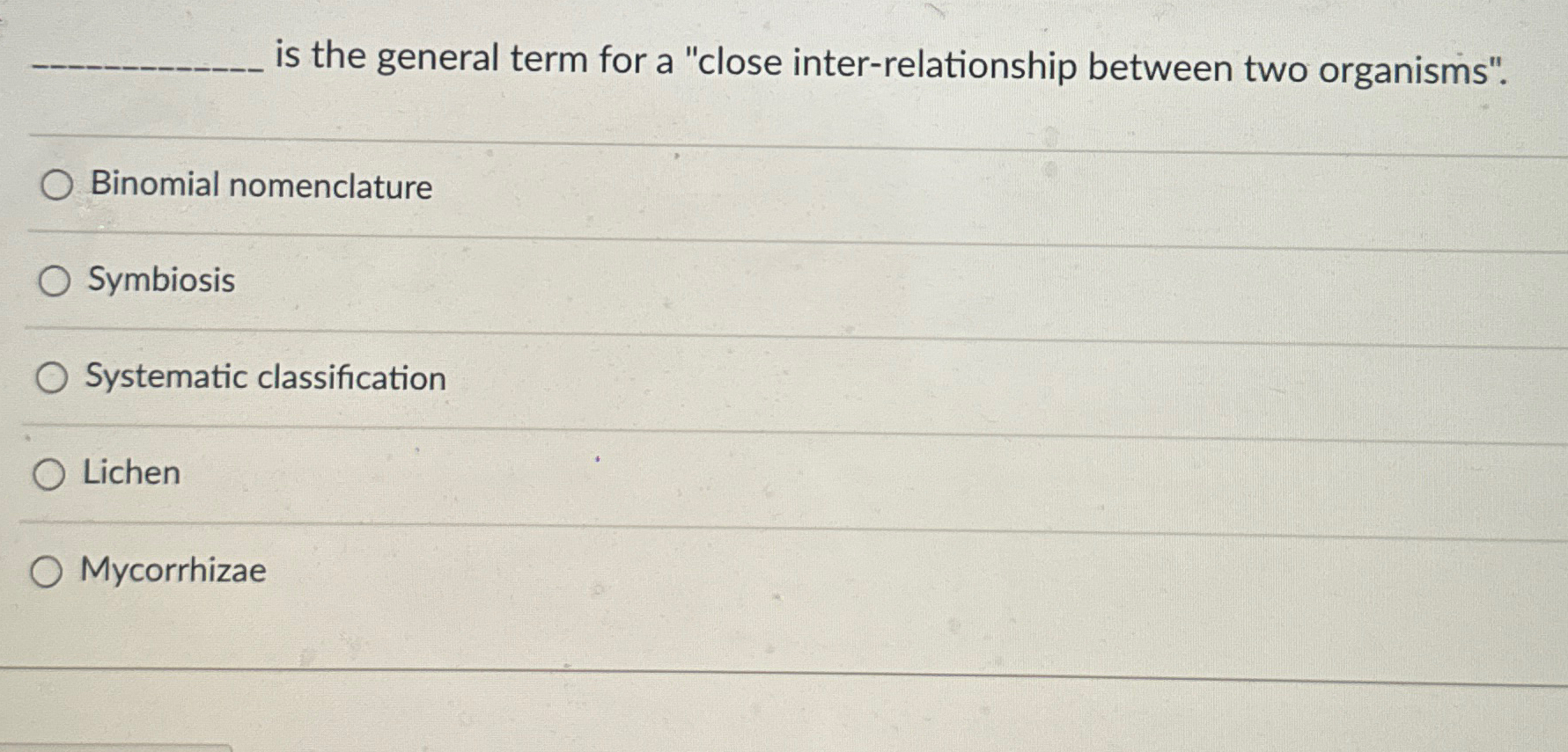 Solved is the general term for a "close inter-relationship | Chegg.com