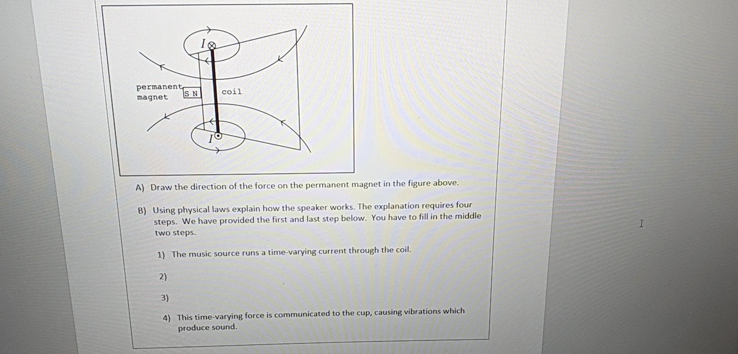 Solved permanent magnet SN coil A) Draw the direction of the | Chegg.com