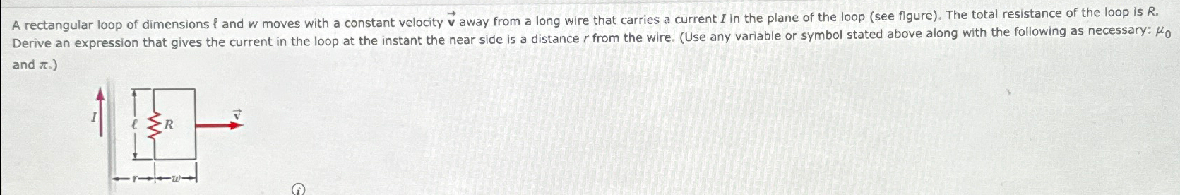 Solved A rectangular loop of dimensions l ﻿and w ﻿moves with | Chegg.com