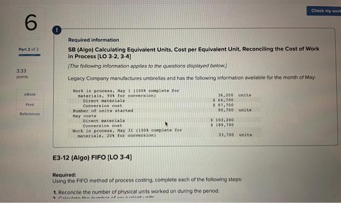 Solved Required information SB (Algo) Calculating Equivalent | Chegg.com