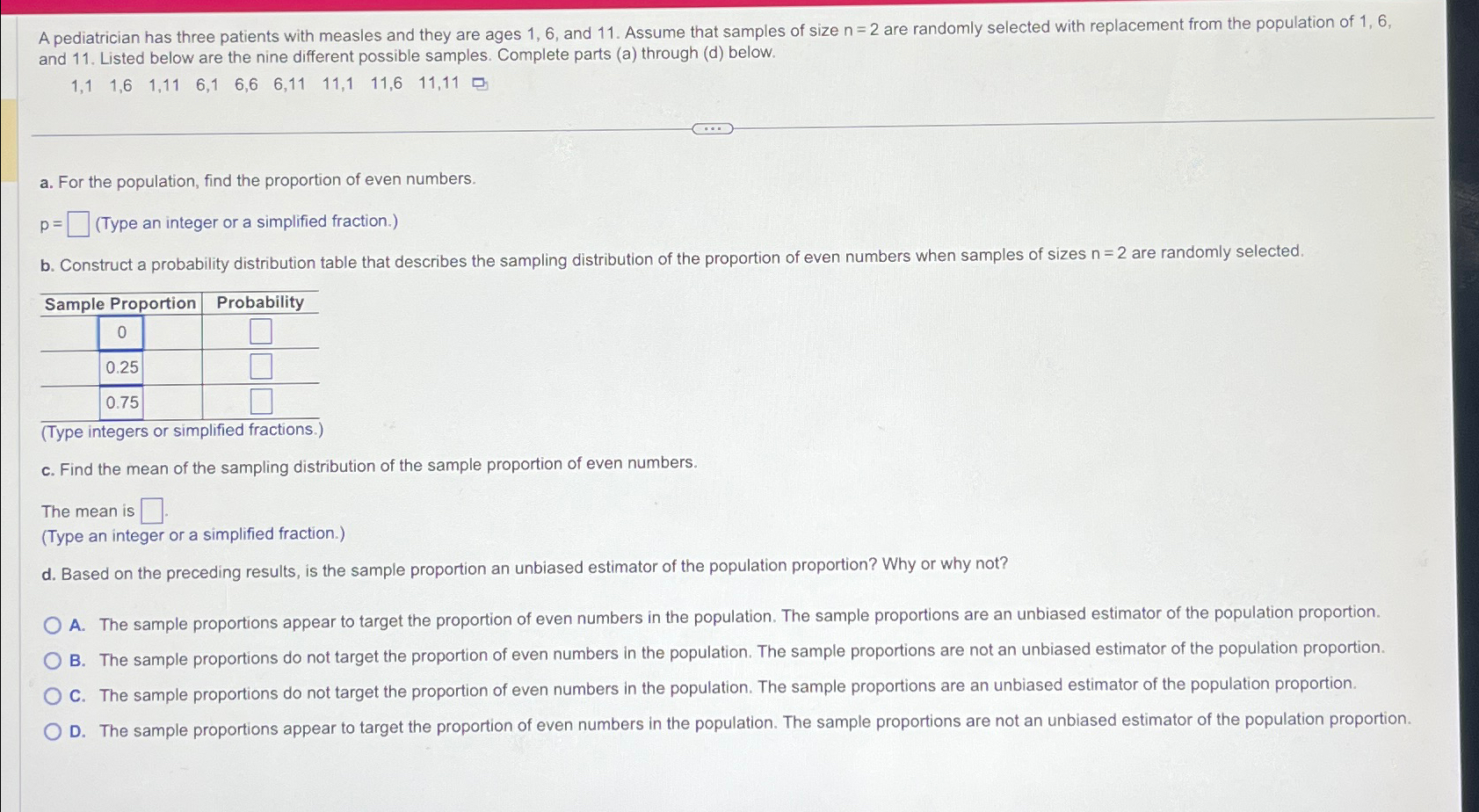Solved and 11. ﻿Listed below are the nine different possible | Chegg.com