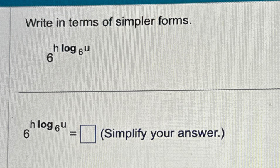 Solved Write in terms of simpler | Chegg.com
