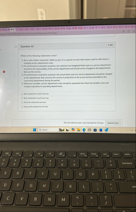 Solved Question 101 ﻿ptsWhich of the following statements is | Chegg.com