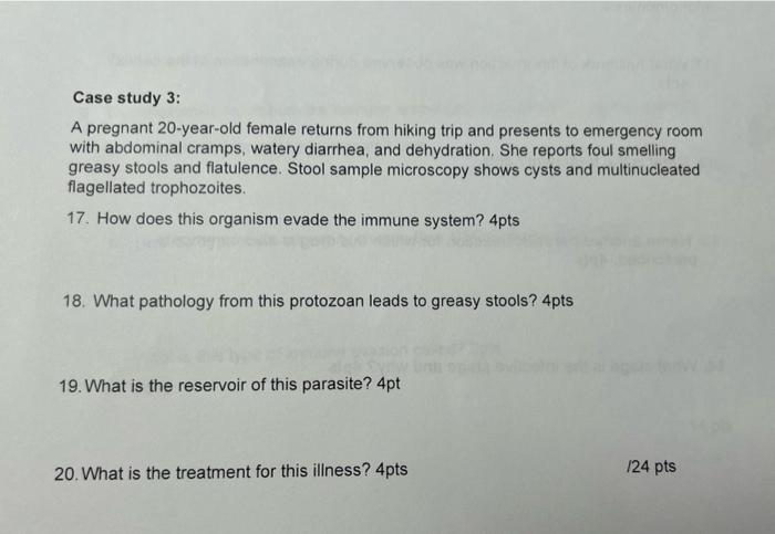 Case study 3 : A pregnant 20 -year-old female returns | Chegg.com