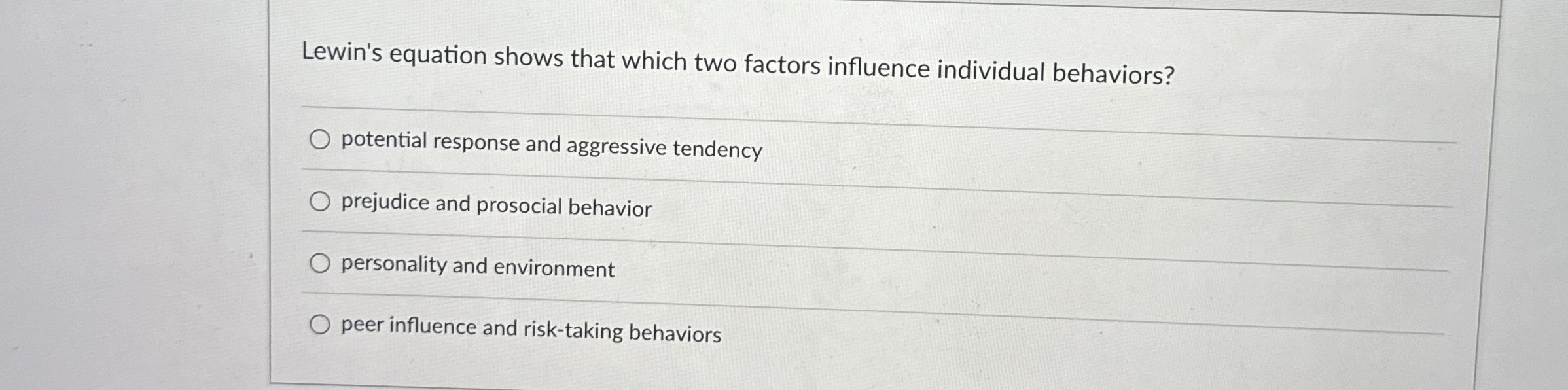 Solved Lewin's equation shows that which two factors | Chegg.com