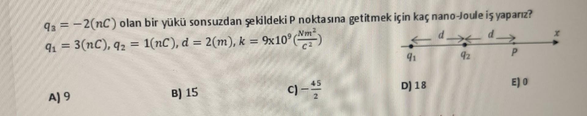 Solved q3=−2(nC) olan bir yükü sonsuzdan şekildeki P nokta | Chegg.com