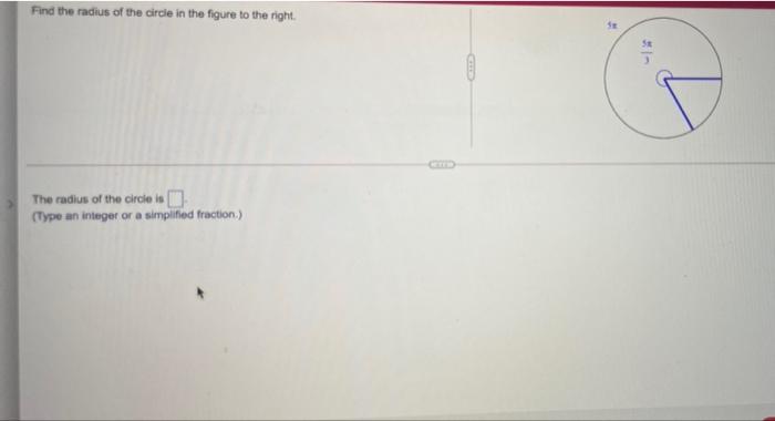 Solved Find the radius of the circle in the figure to the | Chegg.com