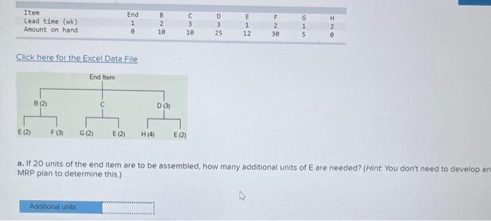 Solved Click here for the Excel Data Flle a. If 20 units of | Chegg.com