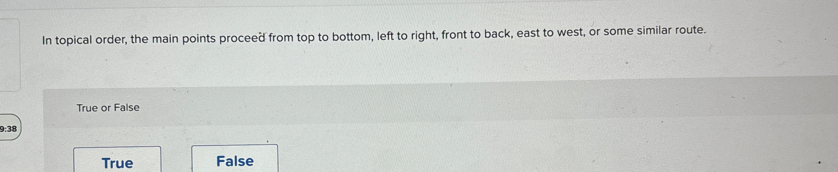 In topical order, the main points proceed from top to | Chegg.com