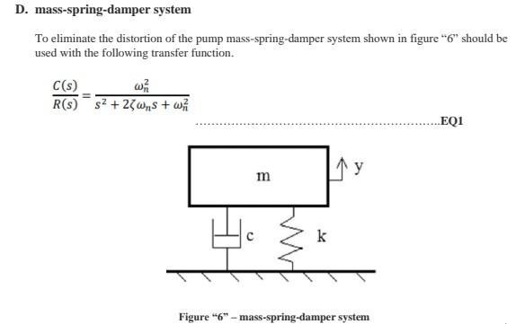 Solved 1.11 For mass spring damper system shown in figure 6 | Chegg.com