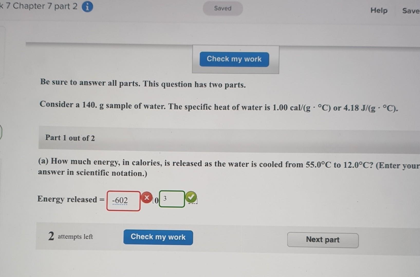 Solved Be sure to answer all parts. This question has two | Chegg.com