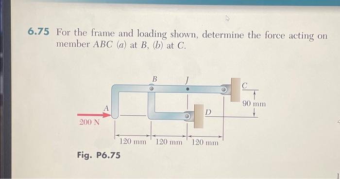 Solved 6.75 For the frame and loading shown, determine the | Chegg.com