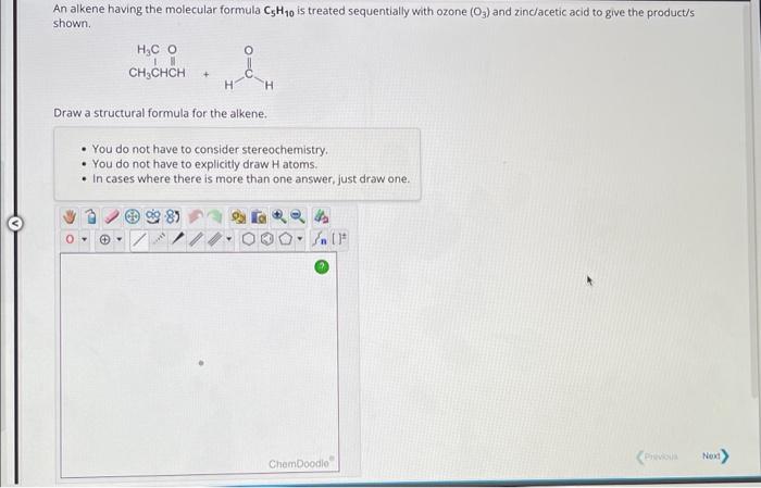 Solved An alkene having the molecular formula C5H10 is | Chegg.com