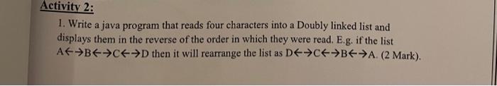 Solved 1. Write a java program that reads four characters | Chegg.com