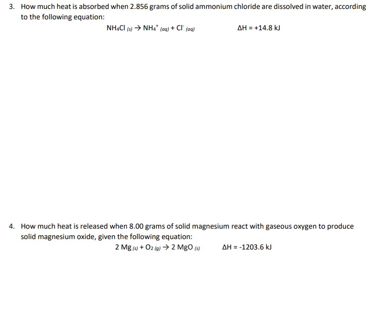 Solved How much heat is released when 8.00 ﻿grams of solid | Chegg.com