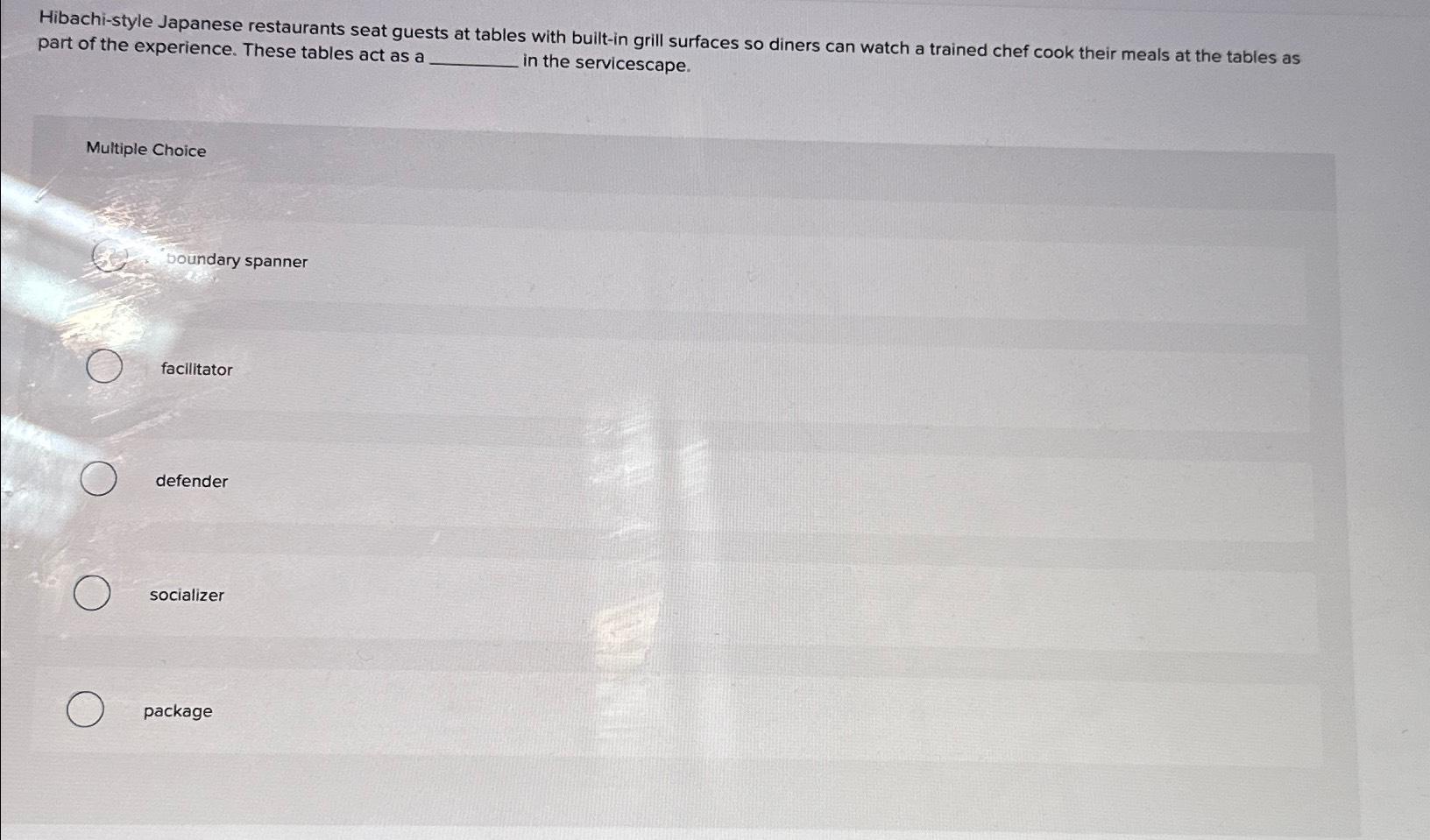 Solved Hibachi-style Japanese restaurants seat guests at | Chegg.com
