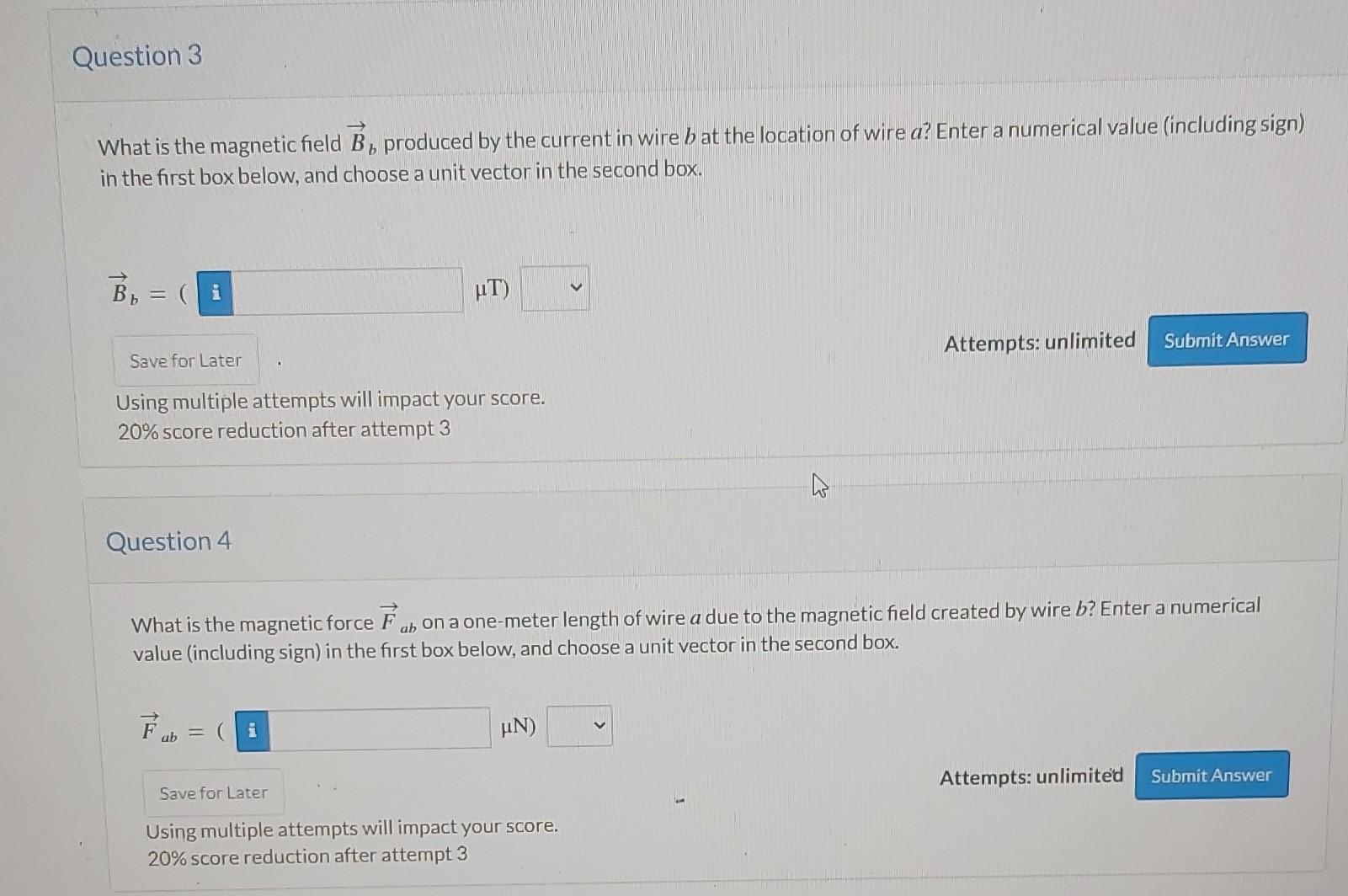 Solved Consider two, long parallel wires (labeled a and b ) | Chegg.com