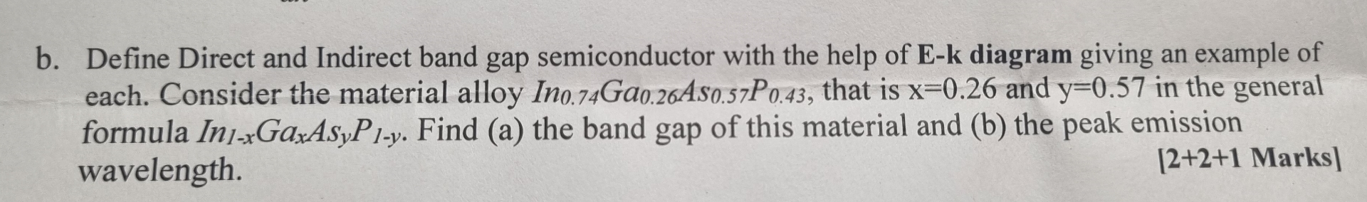 Solved b. ﻿Define Direct and Indirect band gap semiconductor | Chegg.com