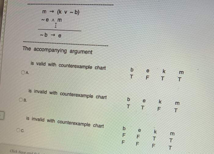 Solved is valid with counterexample chart b T e k FT m T | Chegg.com
