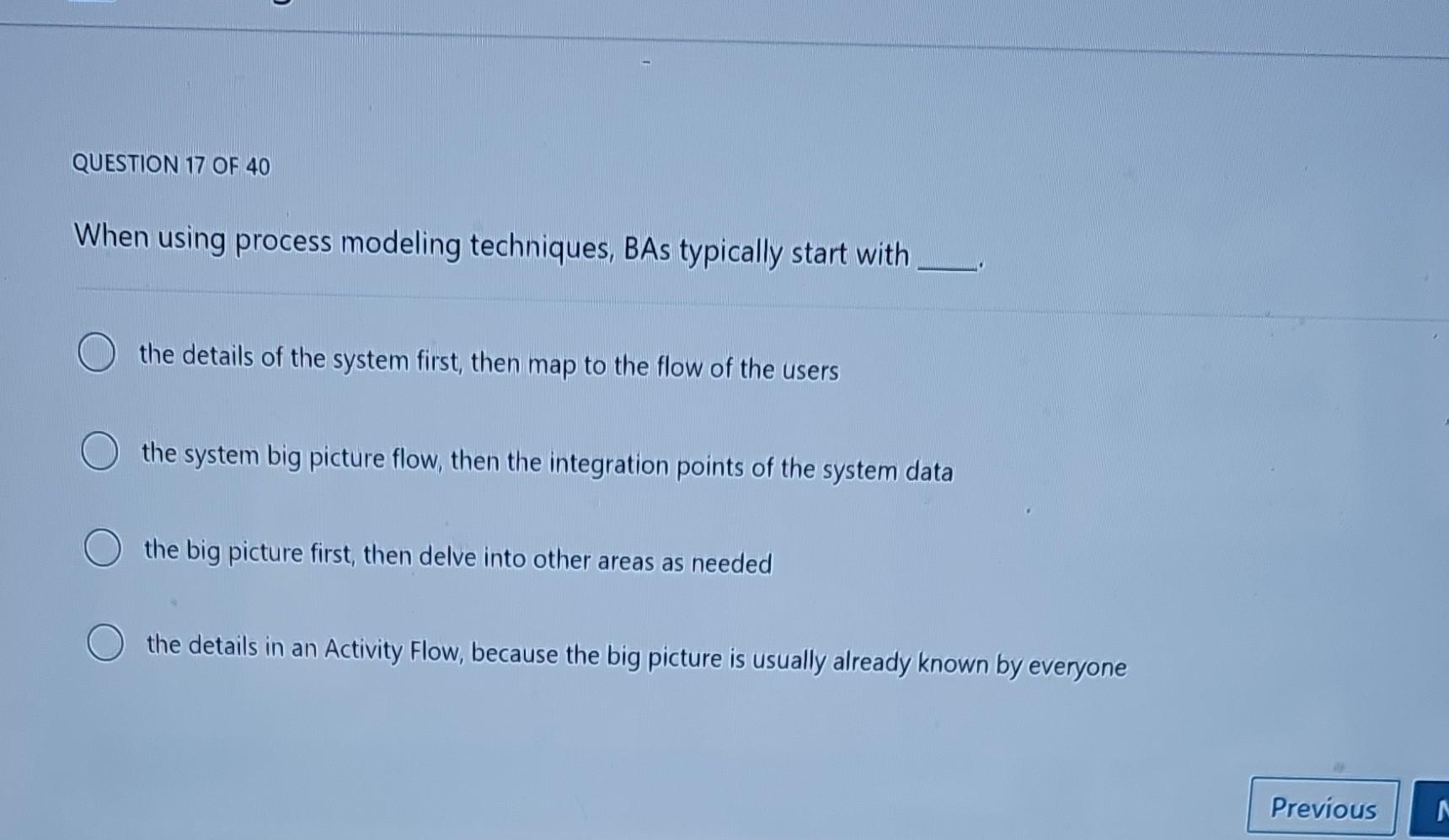 Solved QUESTION 14 OF 40 When modeling the cross-functional | Chegg.com
