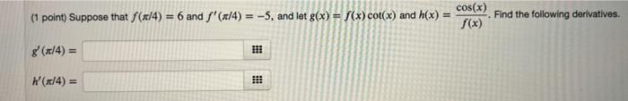 Solved (1 point) Differentiate the function g(t) Derivative | Chegg.com | Chegg.com