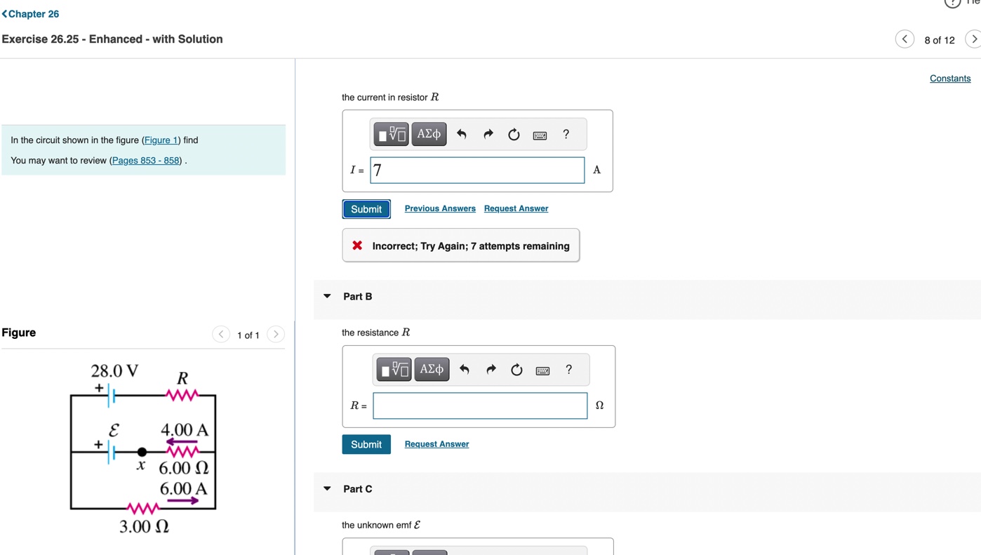 Solved RERPart Bthe resistance RPart Cthe unknown emf EIn | Chegg.com