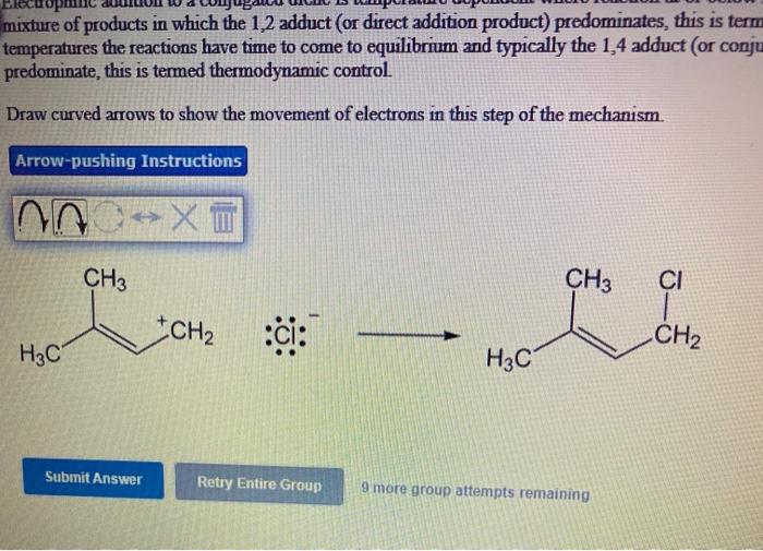 Solved H3C CI CH3 CH2 + CH3 1.2-addition products (direct | Chegg.com