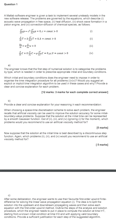 Solved a)The engineer knows that the first step of numerical | Chegg.com