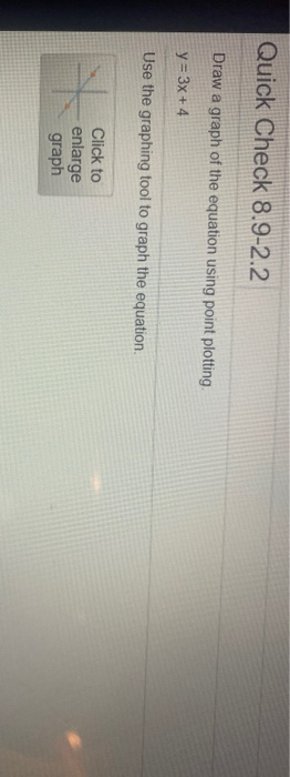 Solved Quick Check 8.9-2.2 Draw a graph of the equation | Chegg.com