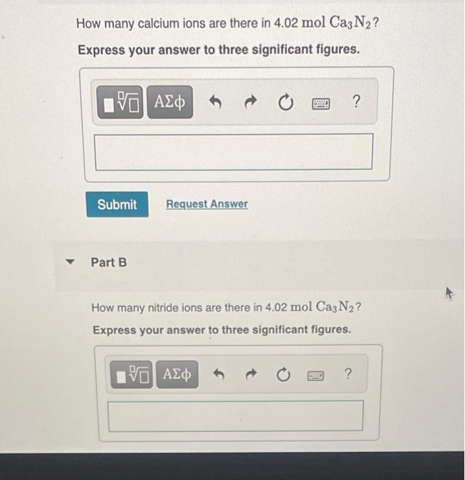 Solved How many calcium ions are there in 4.02 molCaCN2 ? | Chegg.com