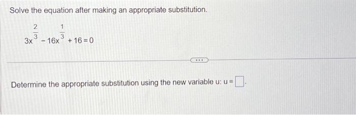 Solved Solve the equation after making an appropriate | Chegg.com