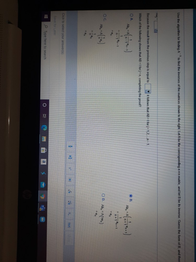Use the algorithm for finding to find the inverses of | Chegg.com