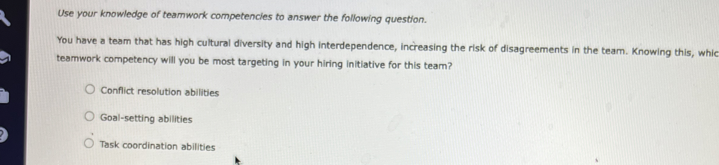 Solved Use your knowledge of teamwork competencies to answer | Chegg.com