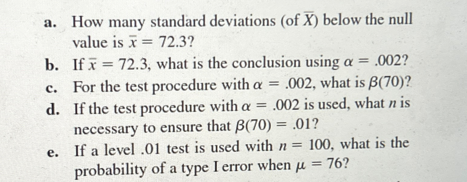 Solved a. ﻿How many standard deviations ( ﻿of x‾ ) ﻿below | Chegg.com