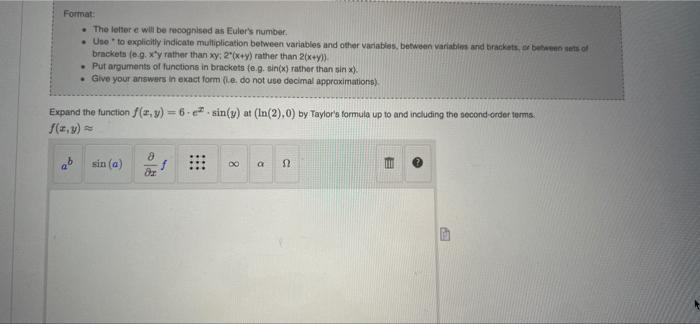 Solved Format The Letter E Will Be Recognised As Eulers