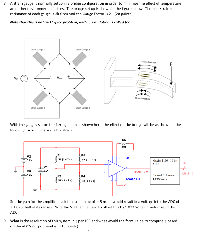 Solved by an EXPERT 8. ﻿A strain gauge is normally setup in a bridge | Chegg.com