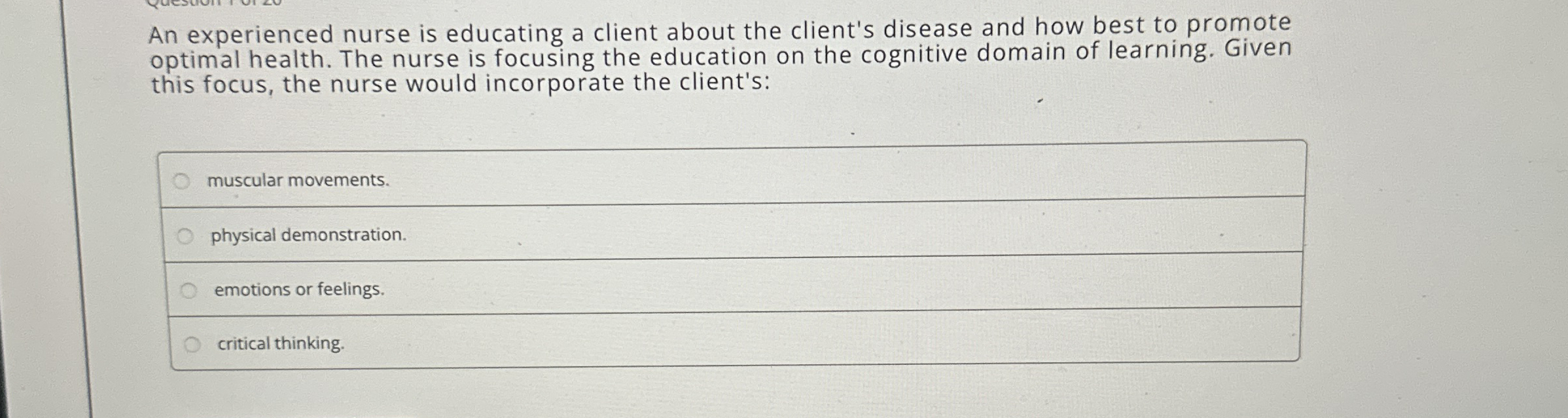 An experienced nurse is educating a client about the | Chegg.com