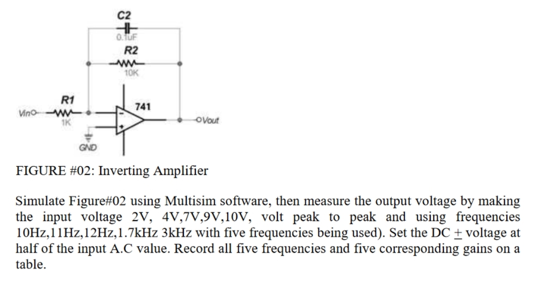 Solved FIGURE #02: Inverting AmplifierSimulate Figure#02 | Chegg.com