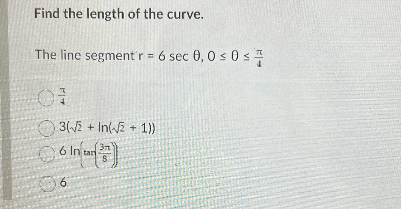 Solved Find the length of the curve.The line segment | Chegg.com