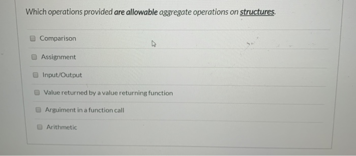 Solved 2 pts Question 7 Which operations provided are | Chegg.com