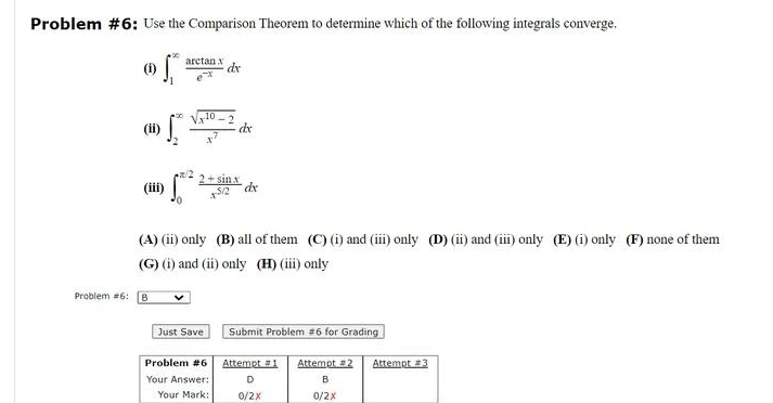 [solved] Problem 6 Use The Comparison Theorem To Determi