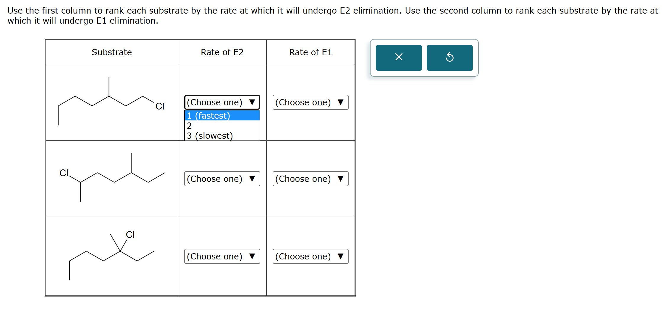 Solved Use the first column to rank each substrate by the | Chegg.com