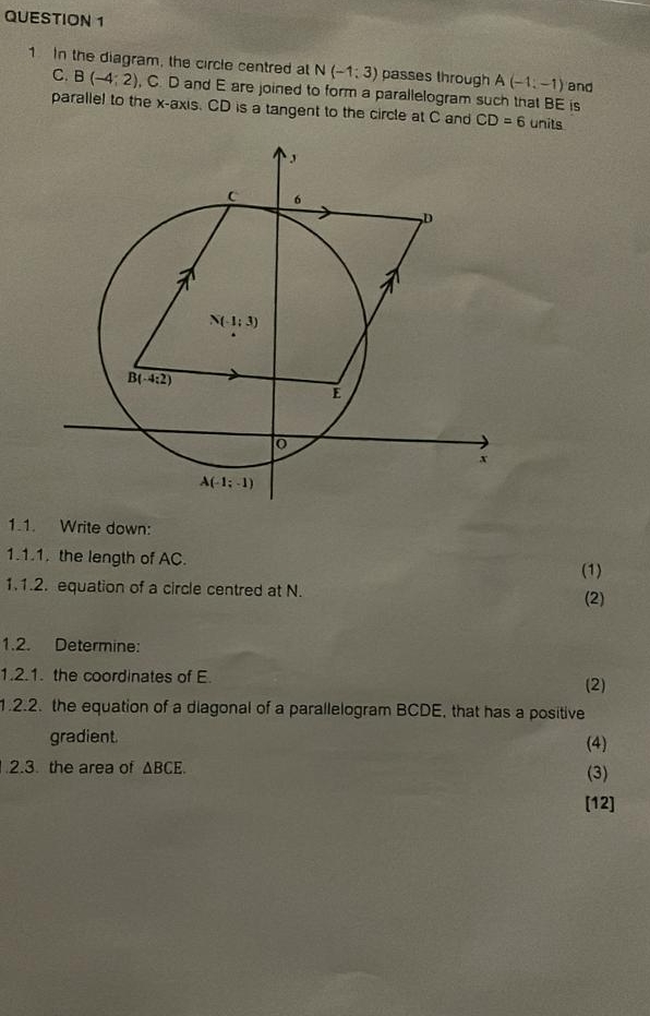 Solved QUESTION 11 ﻿In the diagram, the circle centred at | Chegg.com